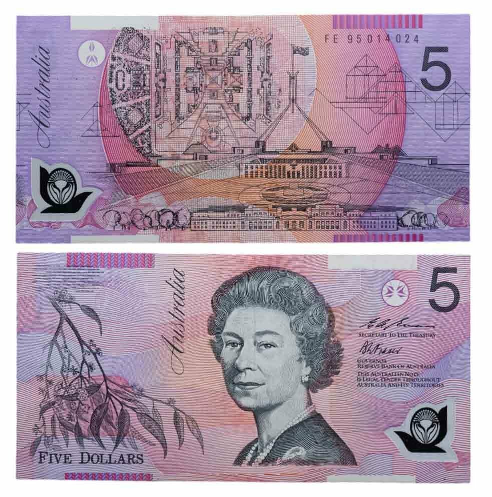 Австралия 5 долларов 1995 Pick 51