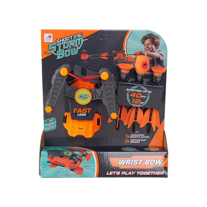 Детский мини-браслет катапульта с луком и стрелами для мальчиков и девочек, для стрельбы в помещении и на улице, игрушка для квадратного стенда