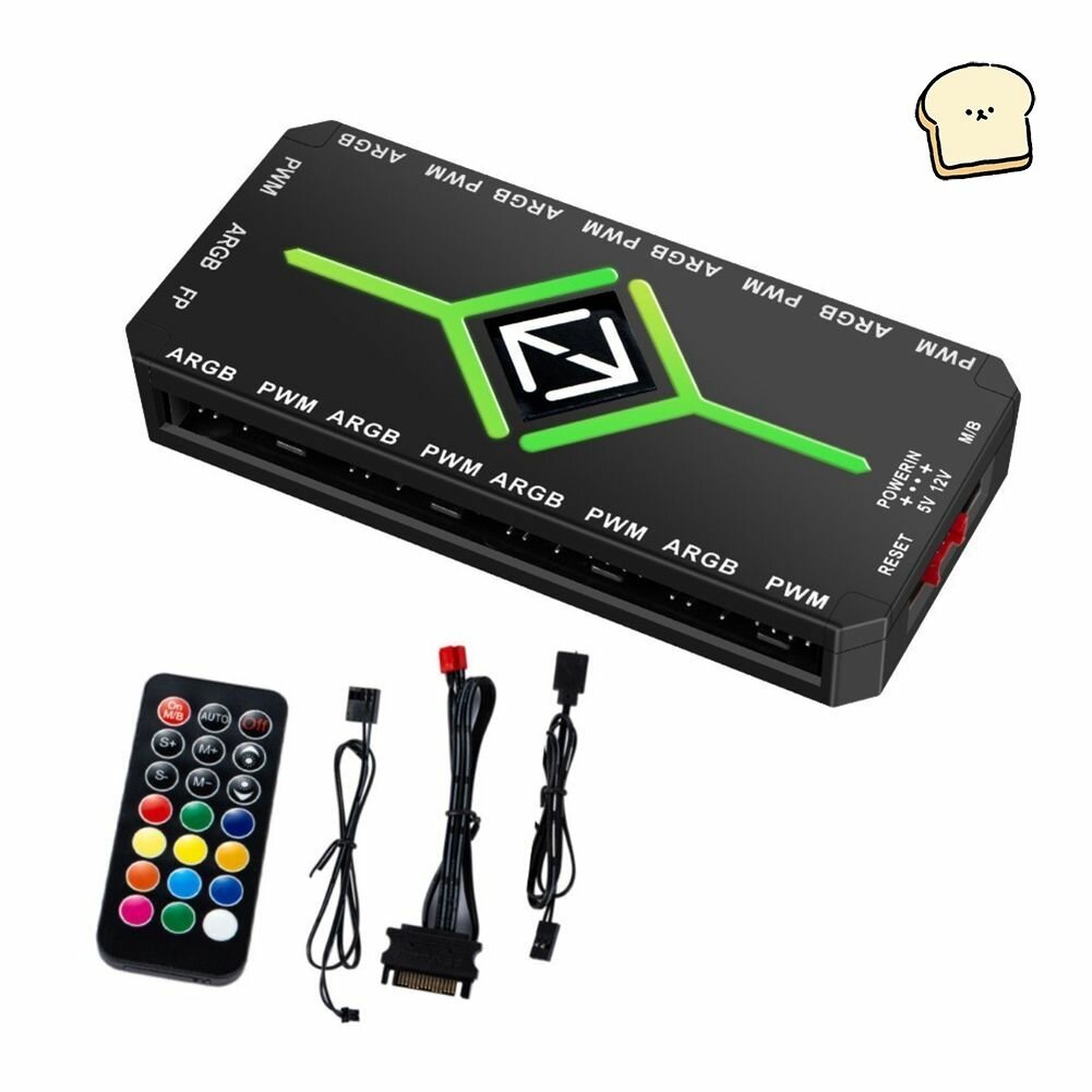 3-Контактный Контроллер ARGB, 5 В, Охлаждающий 4-Контактный Вентилятор С ШИМ-Концентратором, ШИМ-Вентилятор ARGB, Черный