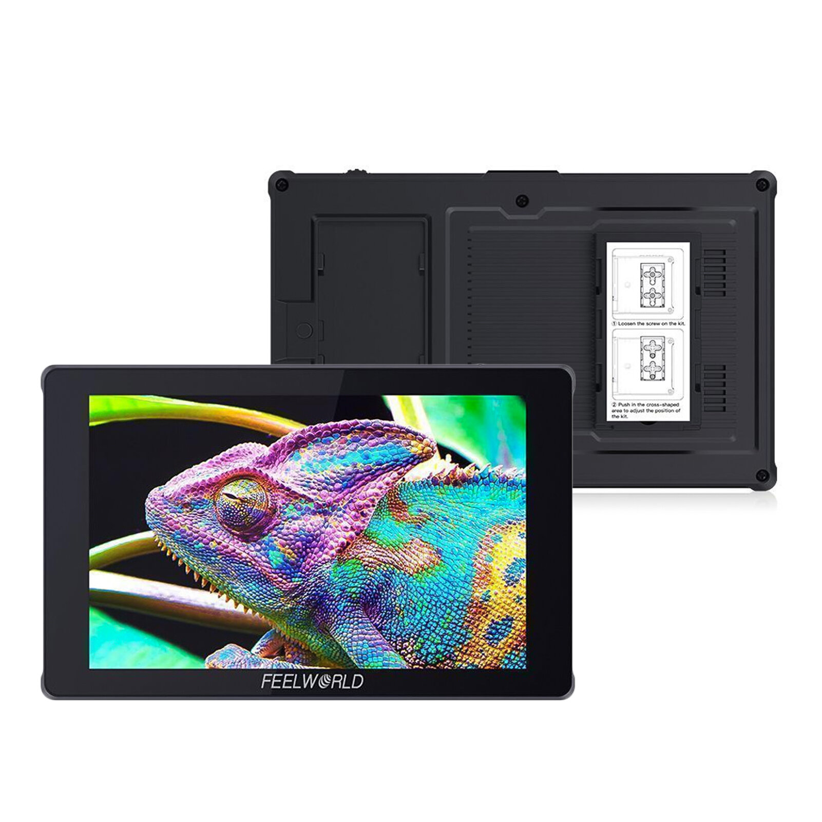 FEELWORLD F7 PLUS 7-дюймовый цифровой зеркальный фотоаппарат, полевой монитор, видеомонитор, сенсорная панель управления, вход и выход HDMI 4K, яркость 1200 нит, HDR-мониторинг, 3D LUT, внешний источник питания, комплект для установки