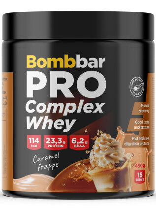 Комплексный протеин BombBar Pro Complex Whey 450 г, Карамельный фраппе
