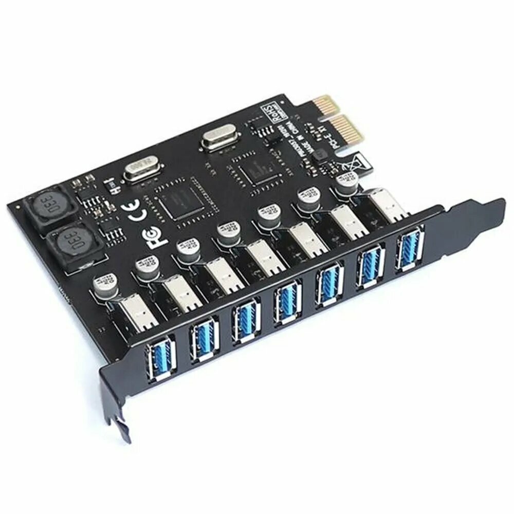 Адаптер USB 3.0 PCI Express E на 7 Портов 3 карты (через)