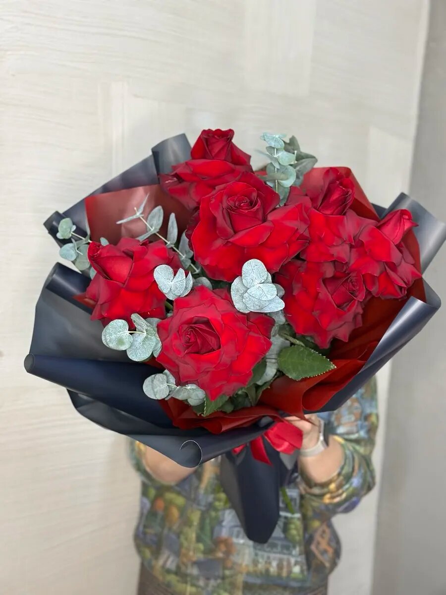 Букет французская роза (бордо)