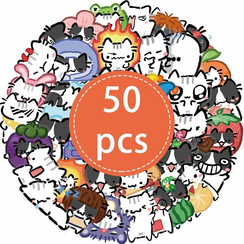 50 шт. Водонепроницаемые виниловые наклейки с кошачьими мемами