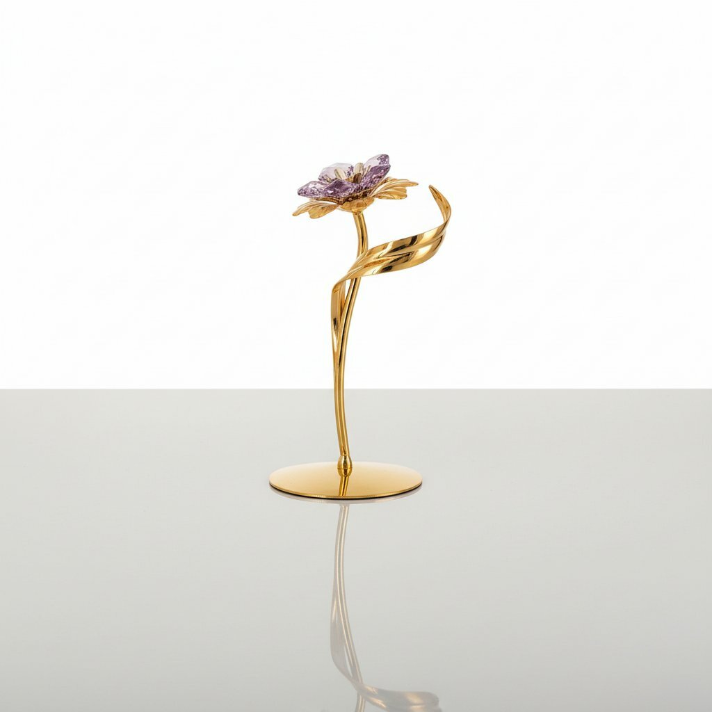 Фигурка Цветок с листочком с цв. кр. AR-4319/1 Crystal Temptations США Металл, кристалл