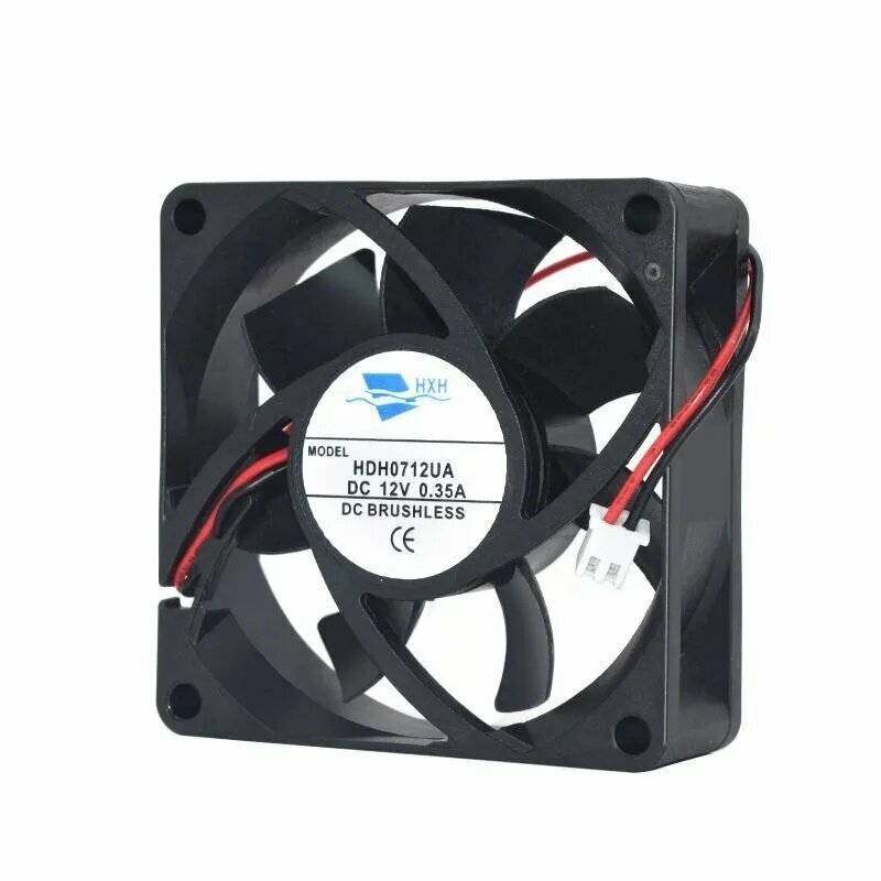 Новый охлаждающий вентилятор HDH0712UA DC12V 0.35A 2-проводной квадрат 70x70x25мм 7025