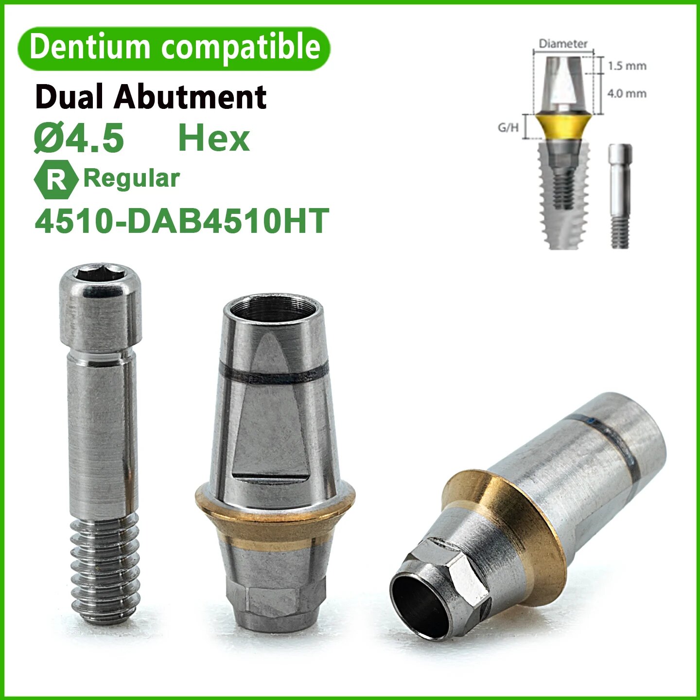 Прямой абатмент Dentium Grade 5 D4.5 4510 DAB4510HT