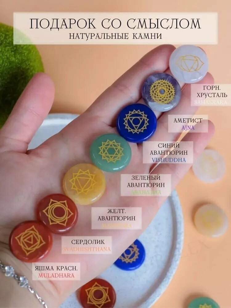 Чакральный набор 7 семь чакр на натуральном камне