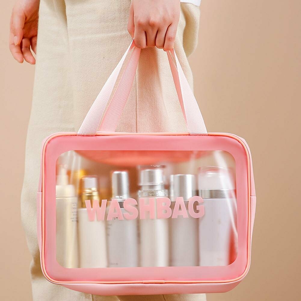Косметичка женская дорожная непромокаемая, сумка для душа и для бассейна прозрачная, органайзер для хранения косметики, несессер