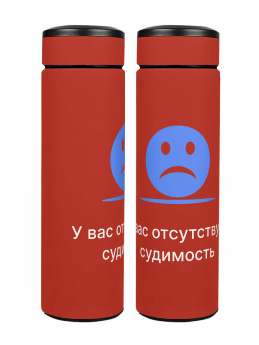 Термос «у вас отсутствует судимость мем» (красный)
