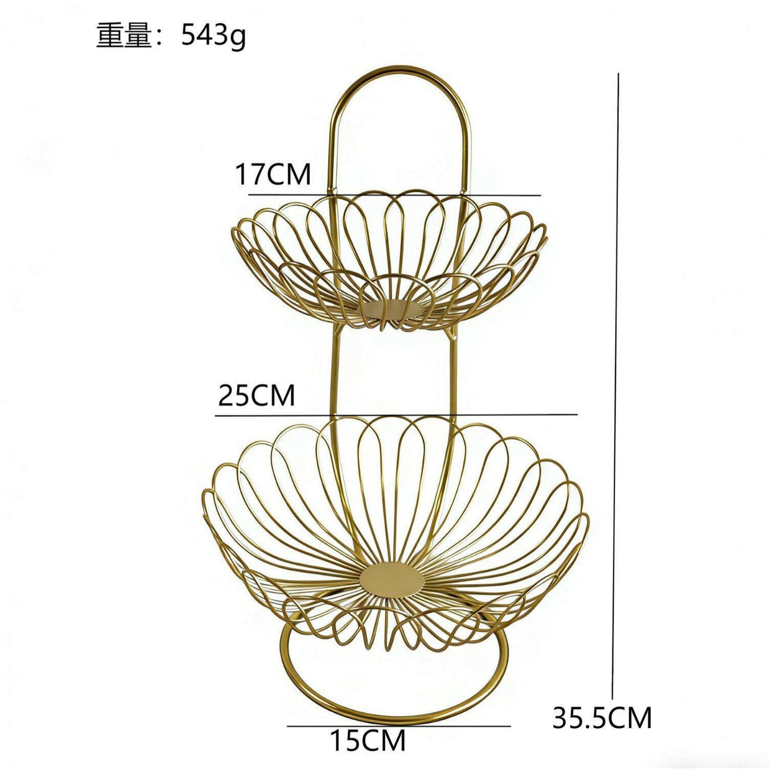 Многослойная фруктовая корзина из железа, золотая, домашний закусочный орнамент, легкая роскошь, кофейный столик, фруктовая тарелка для гостиной, оптовая продажа