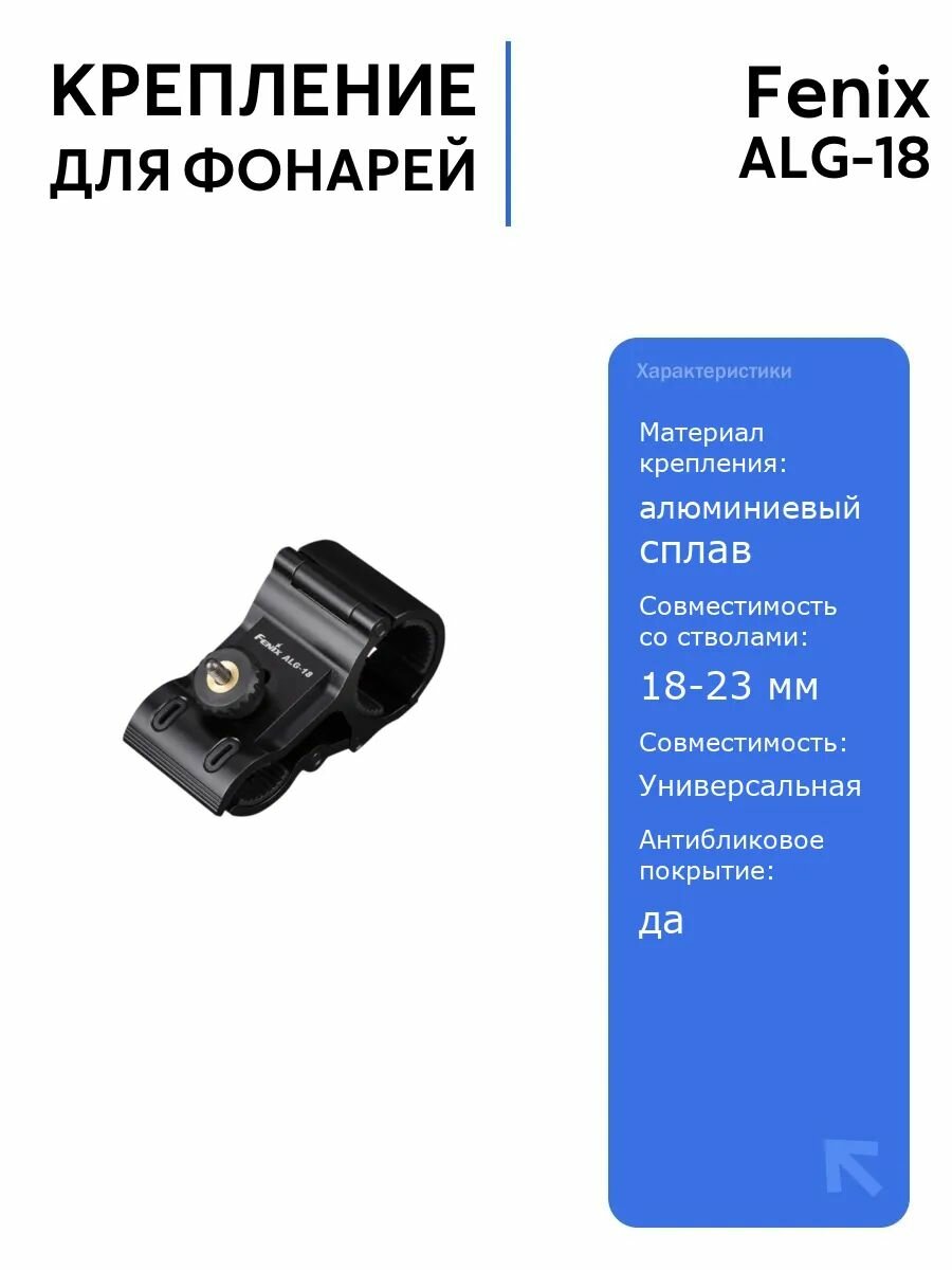 Крепление Fenix ALG-18 для фонарей на оружие, универсальное и прочное, с антибликовым покрытием, для тактических и охотничьих