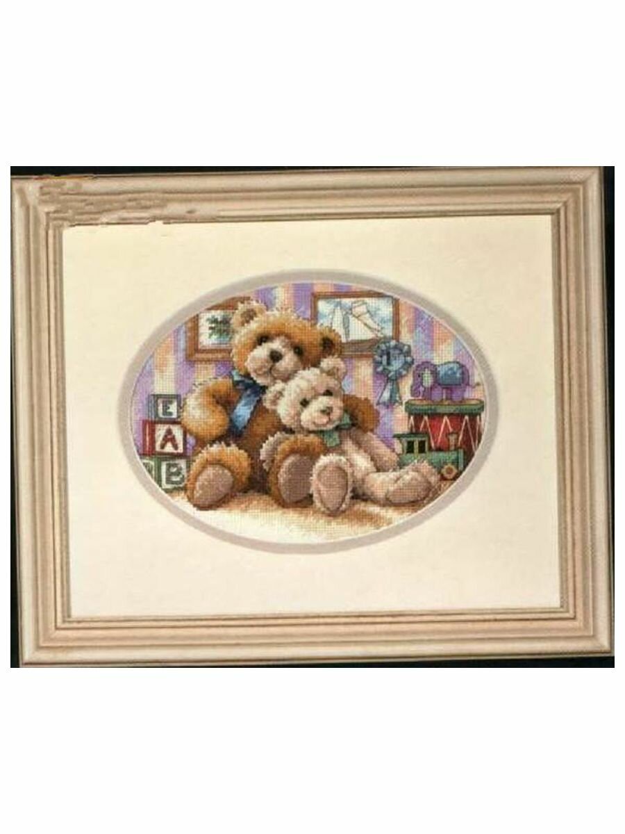 Mагазины набор для вышивания Amishop Два медвежонка DIY, 18CT Aida, 18 x 13 см, 126 x 90 стежка, 26 цветов