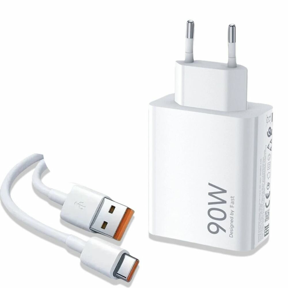 Быстрое зарядное устройство USB мощностью 90 Вт для Xiaomi 15 14 13 12 11 10 Ultra Redmi Note 12T 13 Pro Turbo Quick Charge, кабель USB Type-C для зарядки