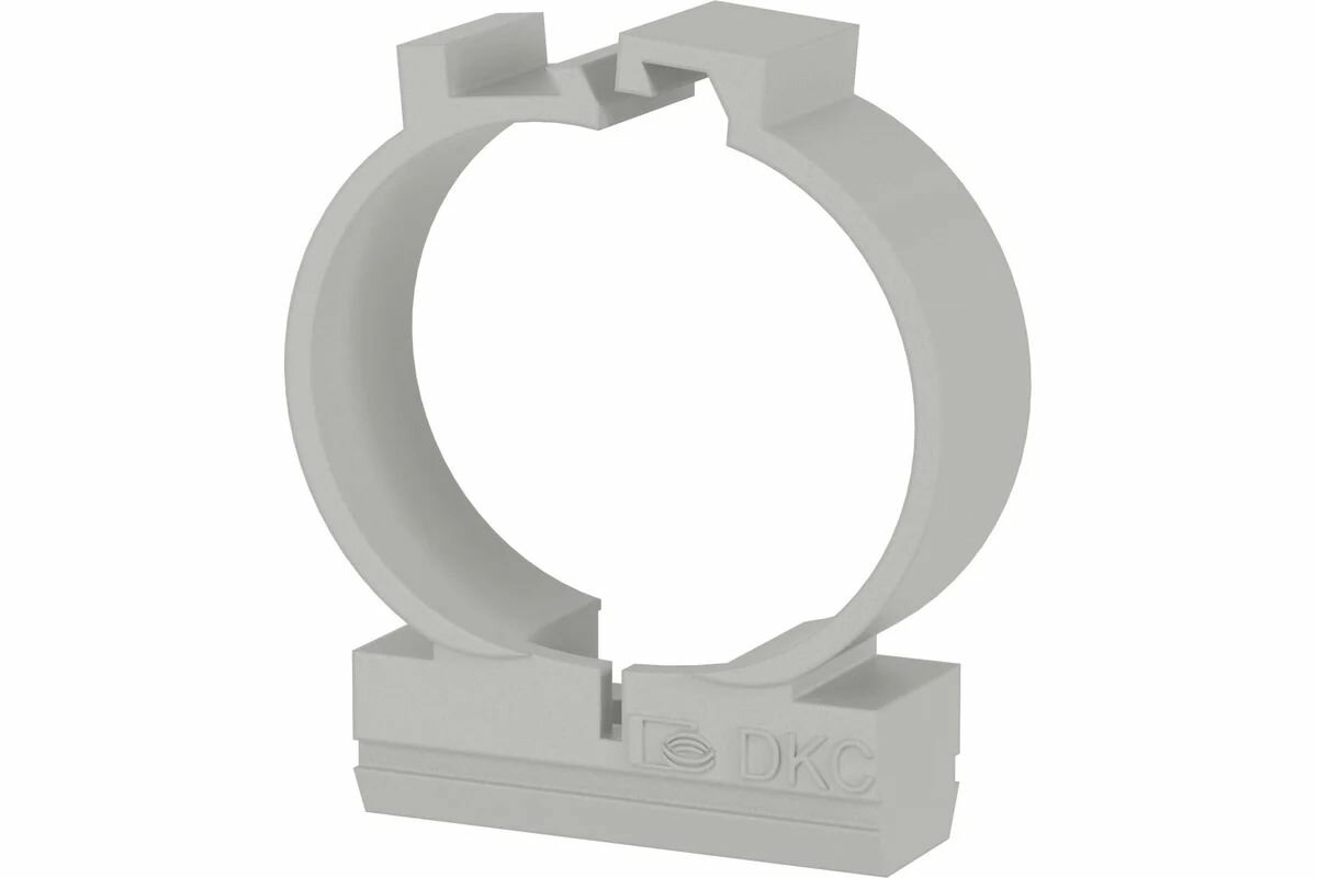 Держатель для труб d25мм двухкомпонентный серый (уп.120шт) ДКС