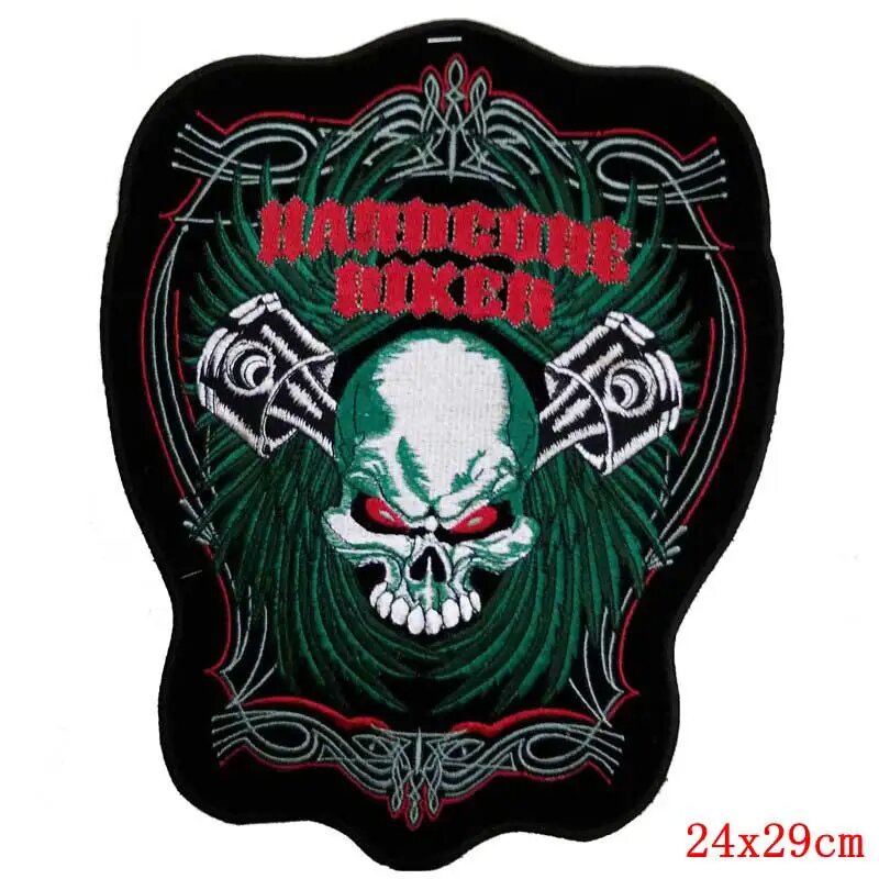 Нашивка Hardline Riders череп с моторами, 24x29см, DB0021CT