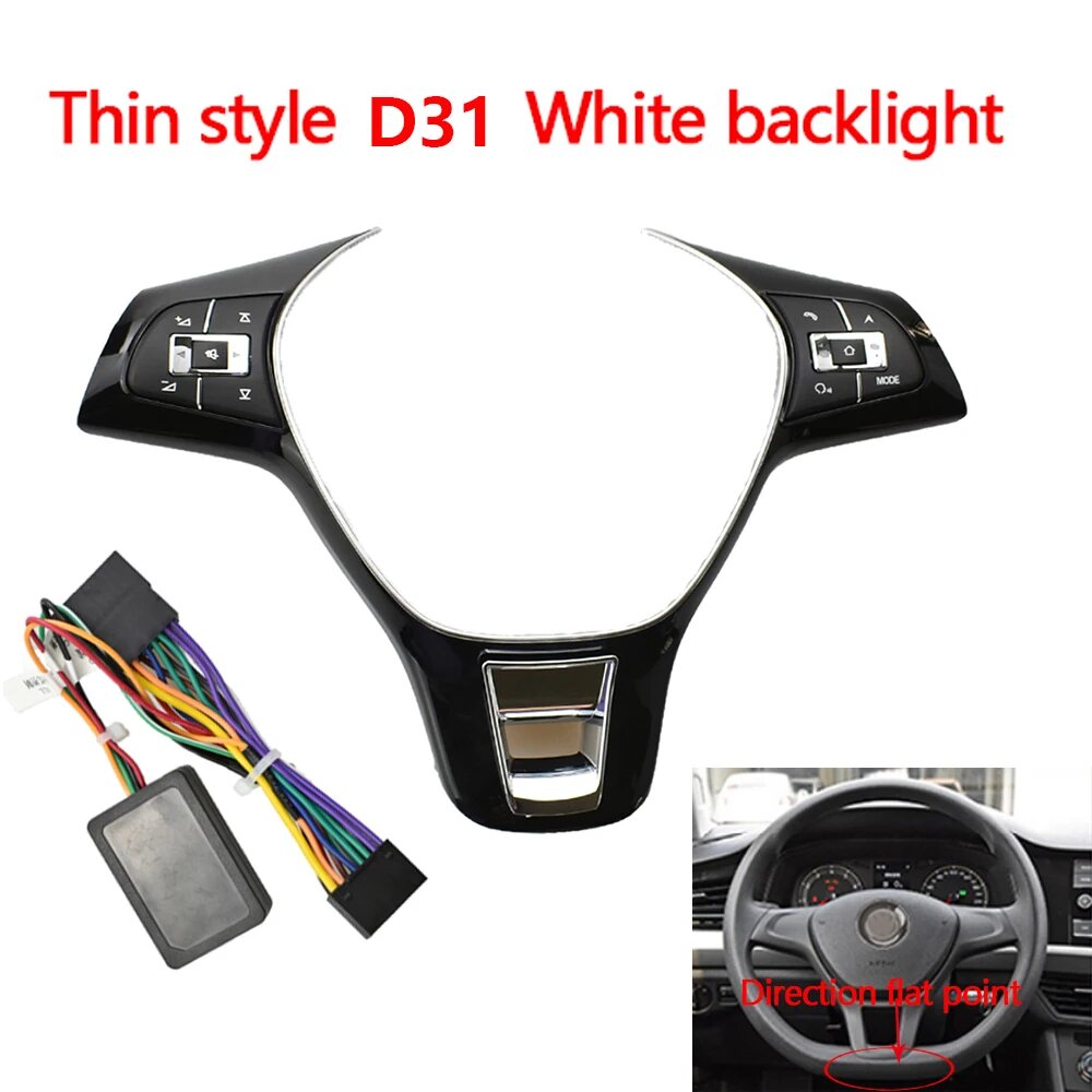 Многофункциональная кнопка управления на руль, кнопка регулировки громкости, кнопка переключения звука для VW, для Volkswagen MK6, Golf 7, Jetta, Polo VW-D31-White