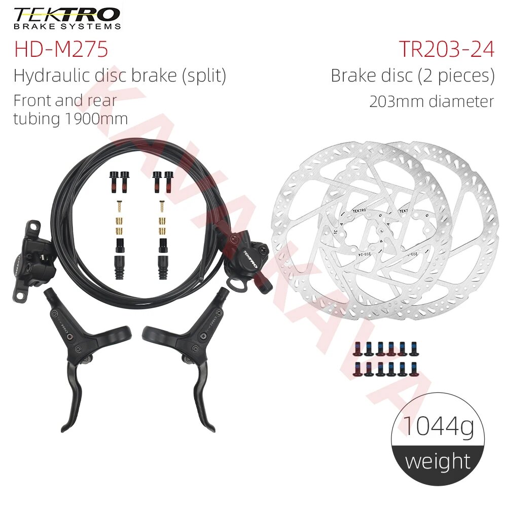 TEKTRO HD-M275 Гидравлические дисковые тормоза черные 1900 мм HD-M275 203mm