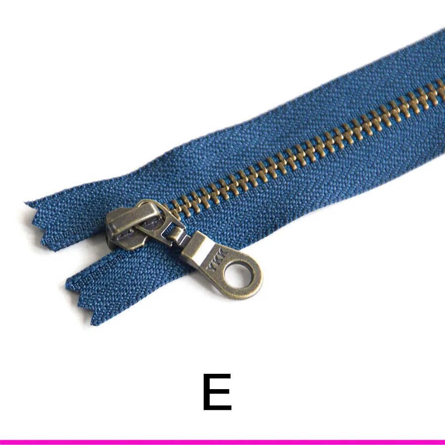 Молния YKK 5# бронзовая, синяя, 25 см