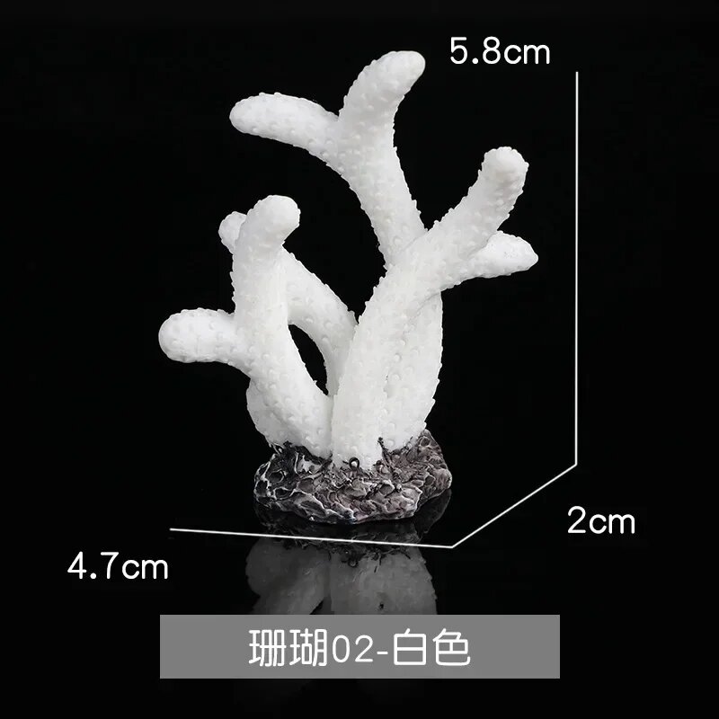 Мини коралловый декор для аквариума, Белый, 5.8x4.7x2 см