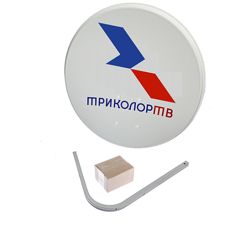 Антенна спутниковая офсетная 55 см АУМ CTB-0.55-1.1 0.55 605 Logo St с лого Триколор (Без кронштейна к стене)