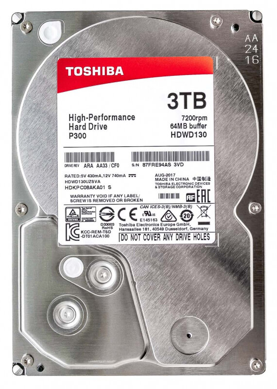 Жесткий диск Toshiba HDWD130UZSVA 3Tb SATAIII 3,5" HDD
