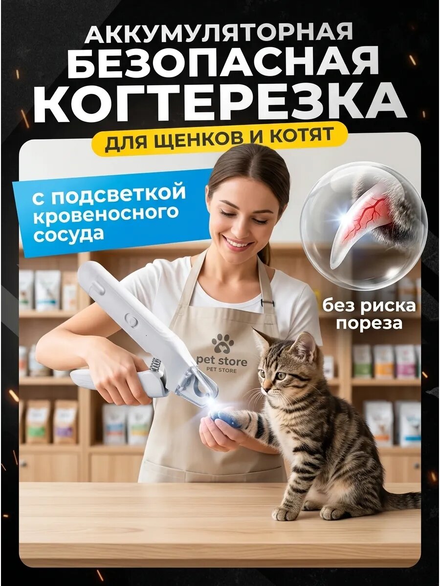 Когтерезка для кошек и собак с ограничителем