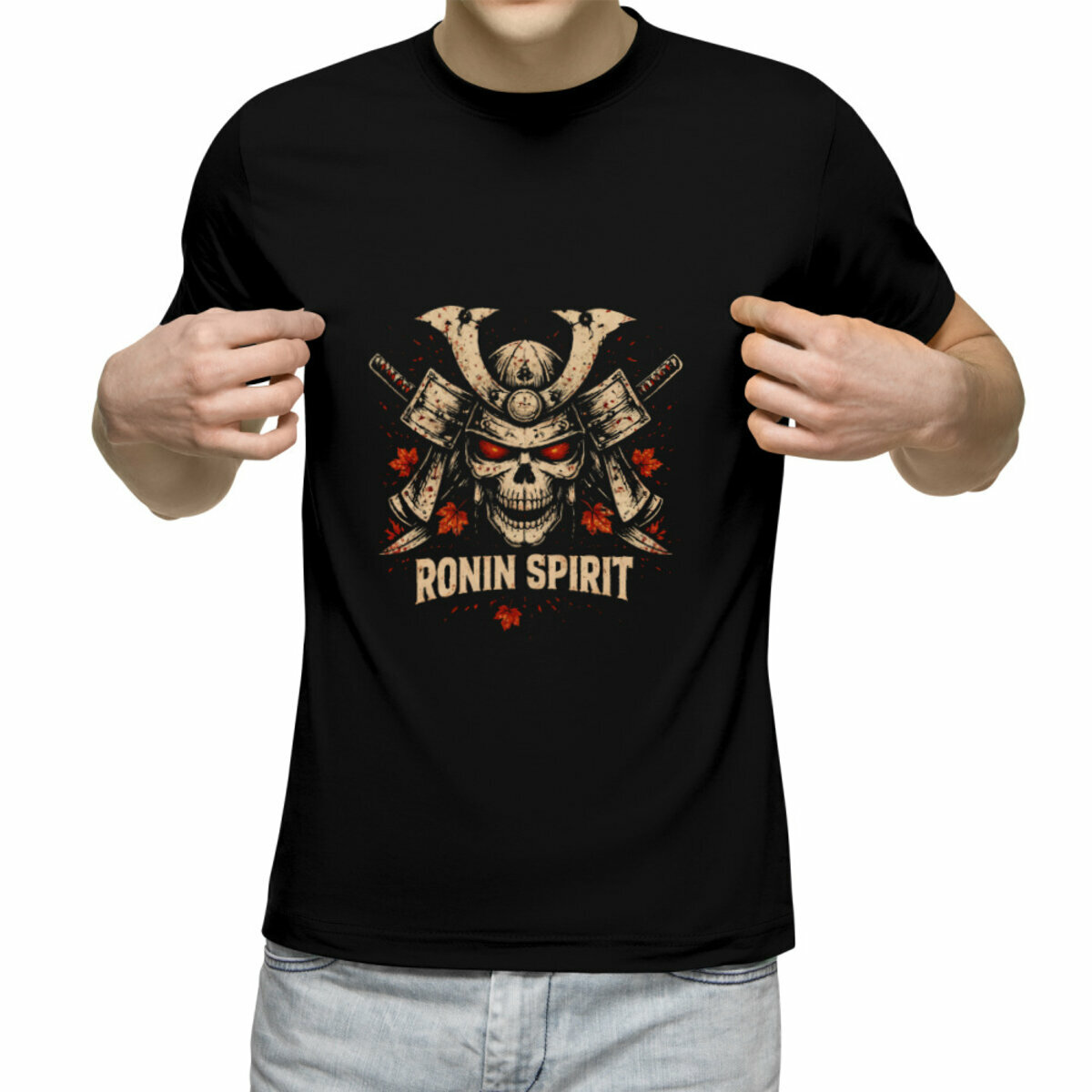 Мужская футболка «Ronin Spirit» (черный, XL)