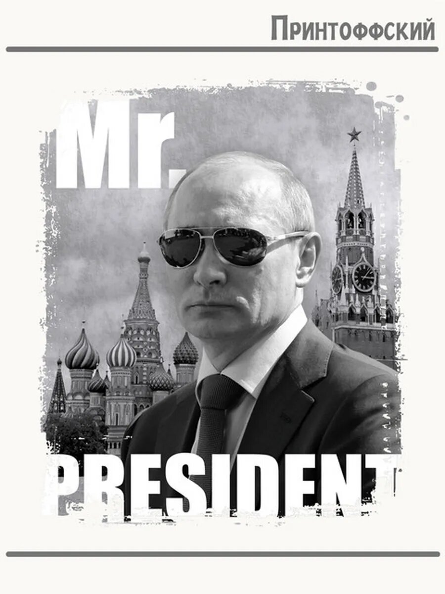 Термонаклейка для одежды и аксессуаров DTF-печать президент россии путин mr president