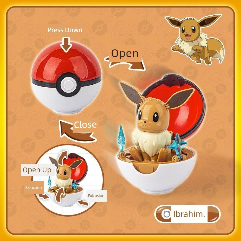 Игрушка-трансформер Johnson & Johnson Pokémon: фигурка кошки Мейоу, кукла-эльф, периферийная игрушка, игрушка для детей