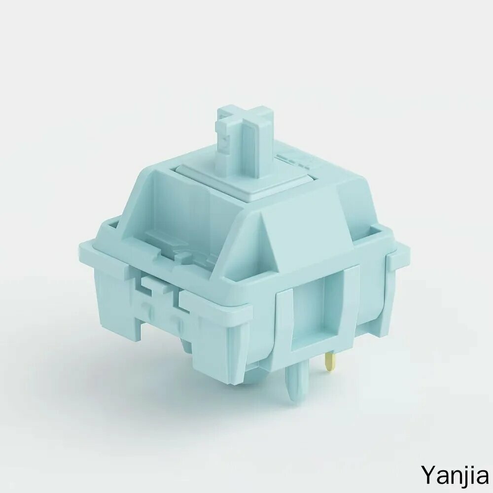Механические переключатели EPOMAKER Creamy Jade Linear Switch: Линейные переключатели 5-pin, 100 шт, предварительно смазанные, стержень POK, совместимы с MX ключами