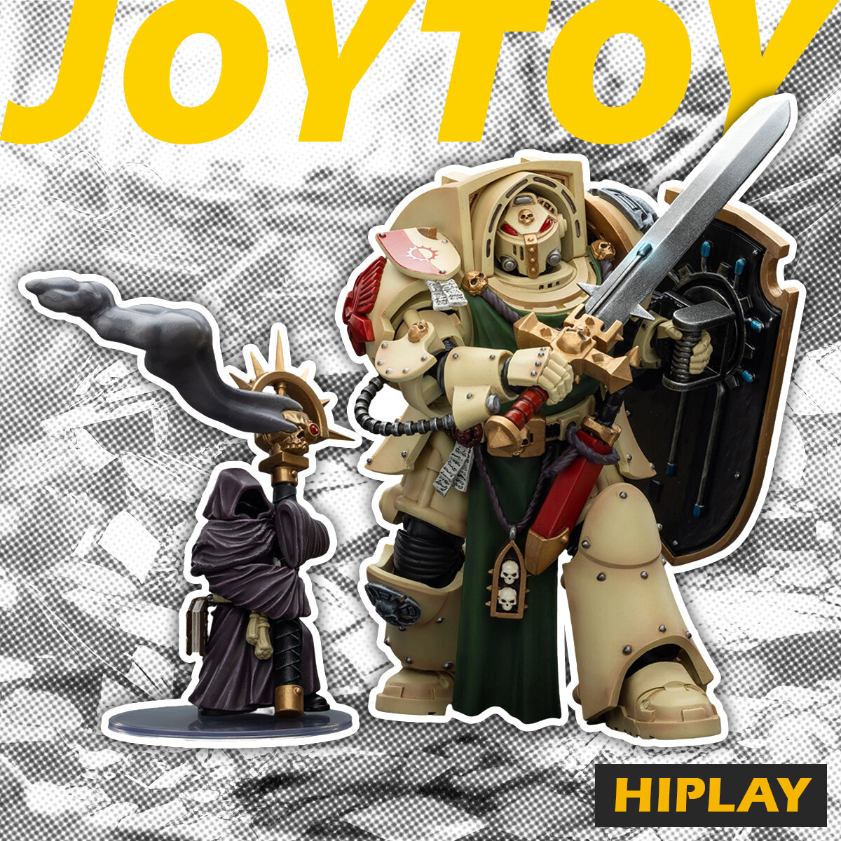 HIPLAY JOYTOY Warhammer 40000 Темные Ангелы Belial, Grand Master of The Deathwing With the Sword of Silence and Storm Bolter JT02304 1/18