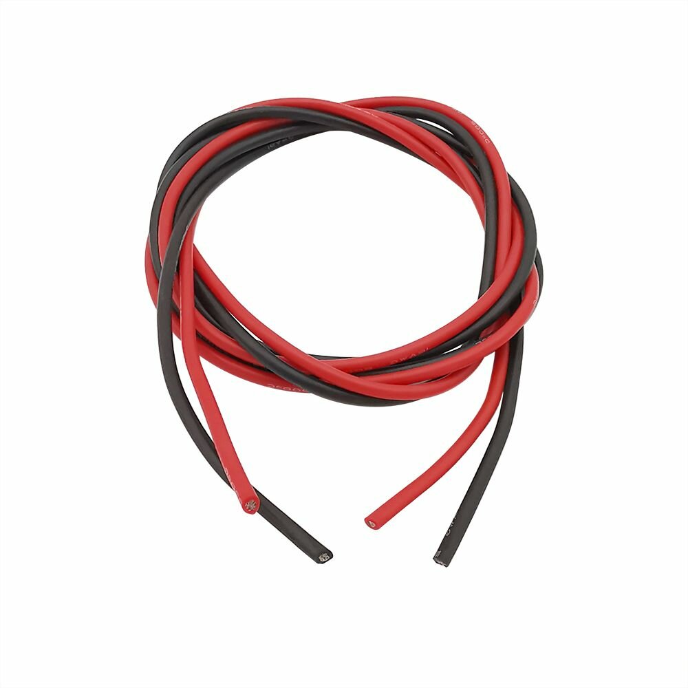 Провод силиконовый высокотемпературный 16AWG (1.31 мм2) черный и красный 1 метр