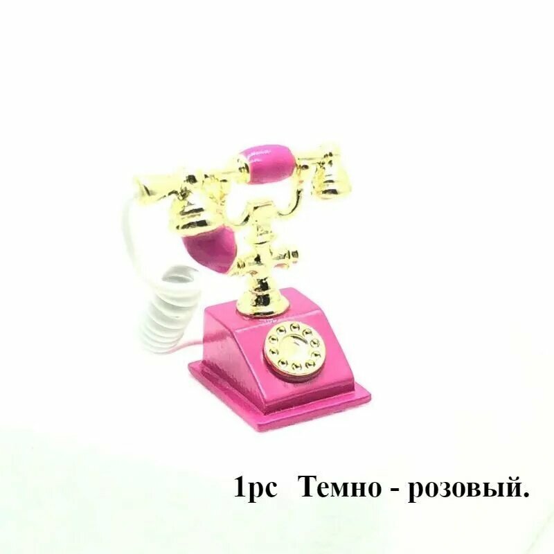 1 мини - симулятор мини - ретро - европейского металлического телефона для украшения игрушечного дома