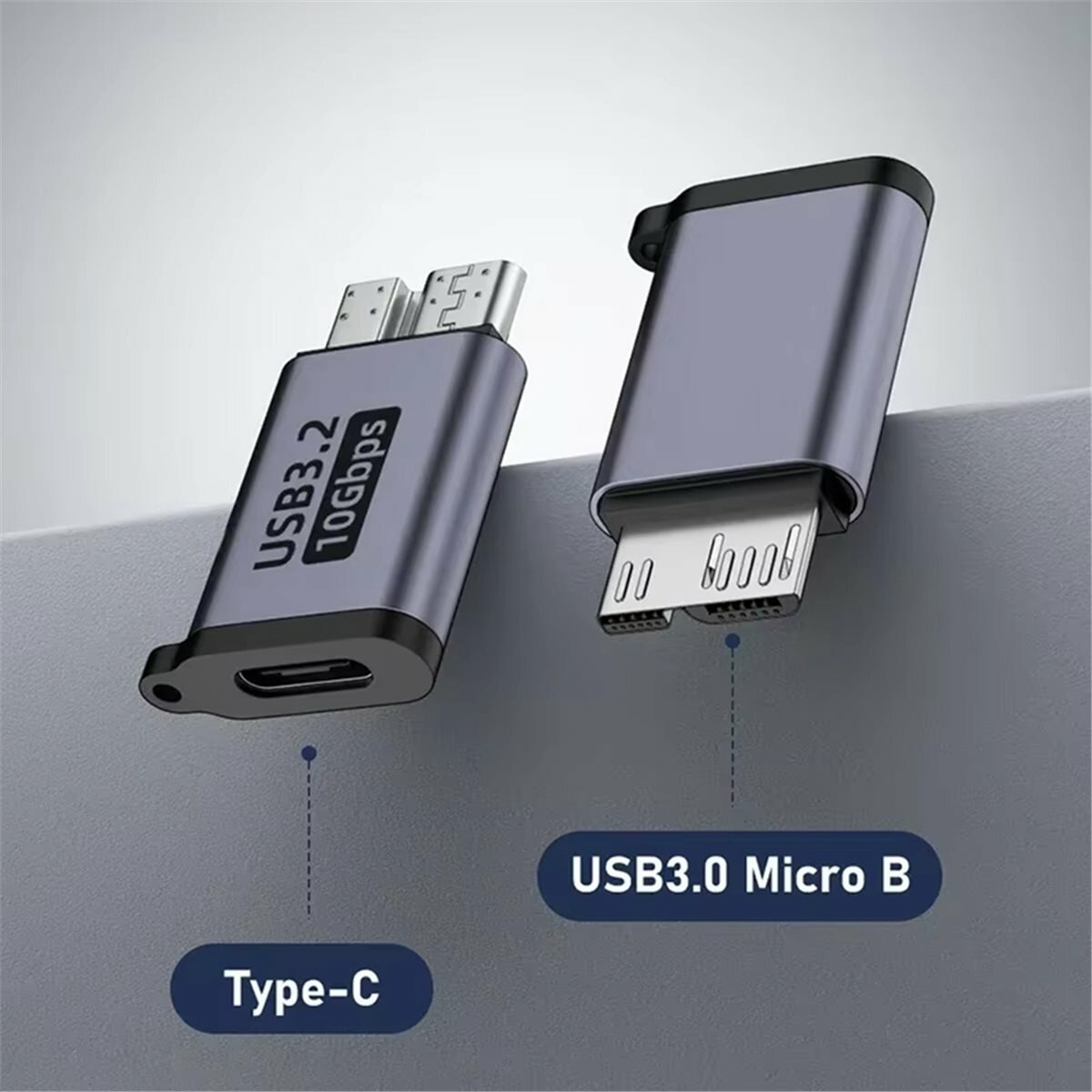 Адаптер Micro-B USB C 3.2 (Папа) - (Мама) Type — фото 1