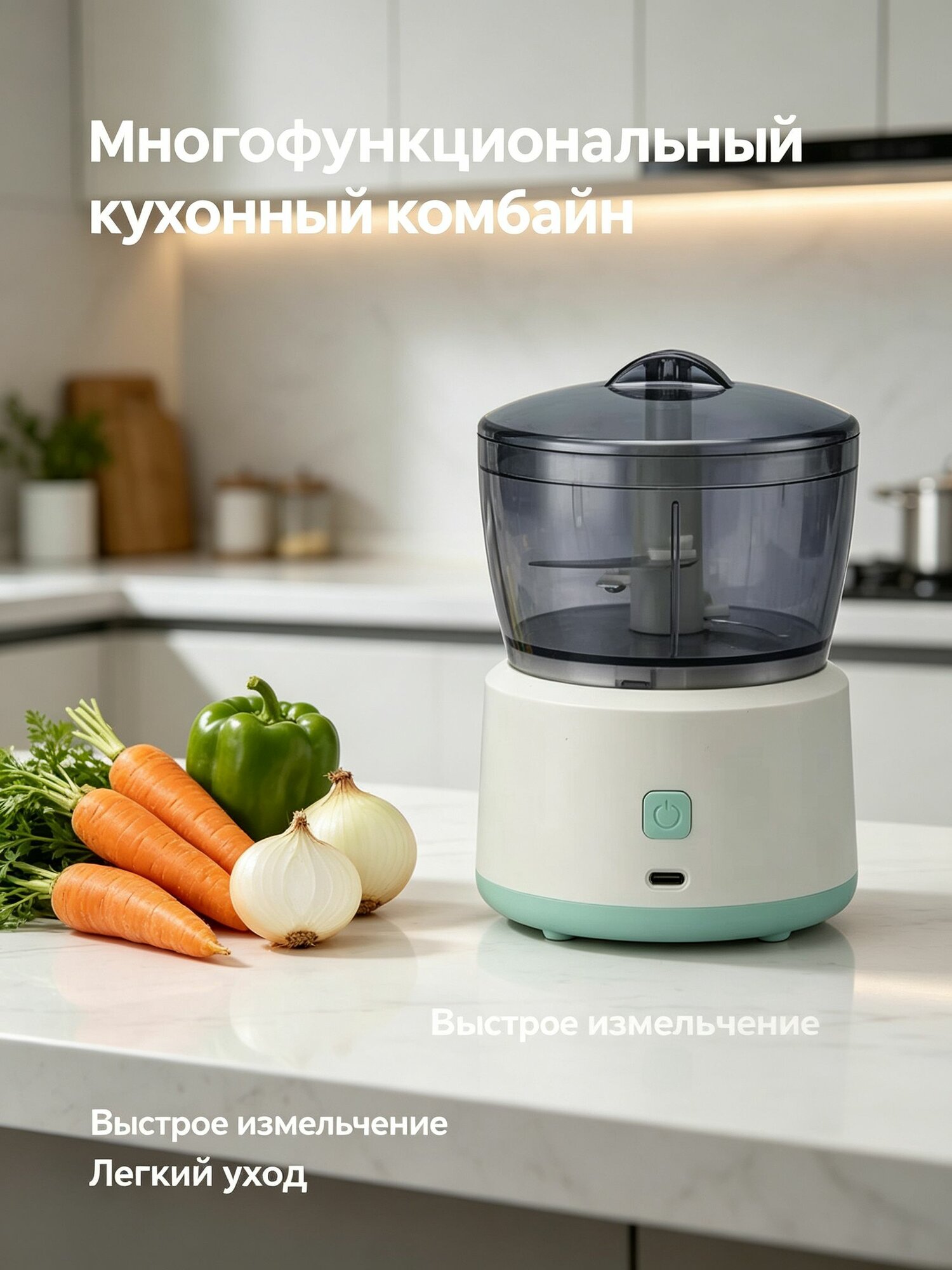 Портативный блендер JIAOROUJI, прозрачный