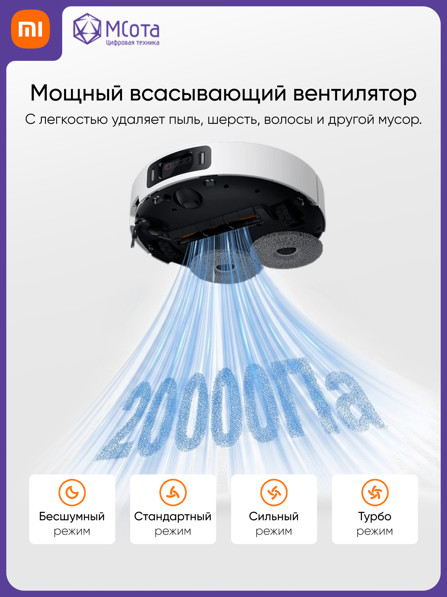 Робот-пылесос Robot Vacuum 5 Pro Xiaomi, сухая и влажная уборка, белый — фото 1