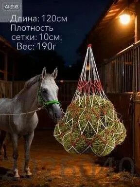 Сетка для сена Рептух для сена медленная кормушка120cm красный