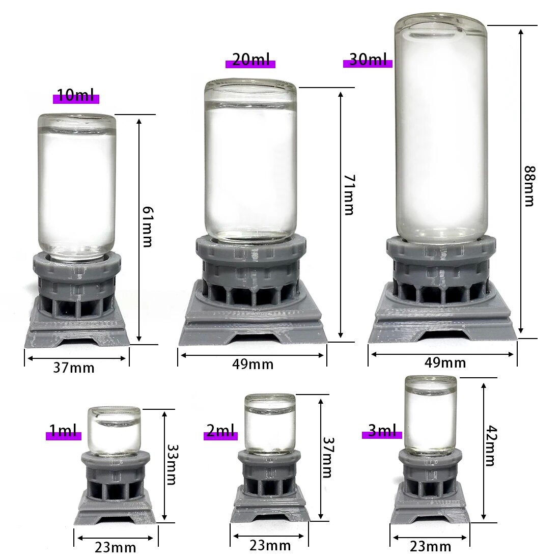 Стеклянная поилка AntsKeeper для муравьев 1-30 мл, Цвет: A set of all Waterer