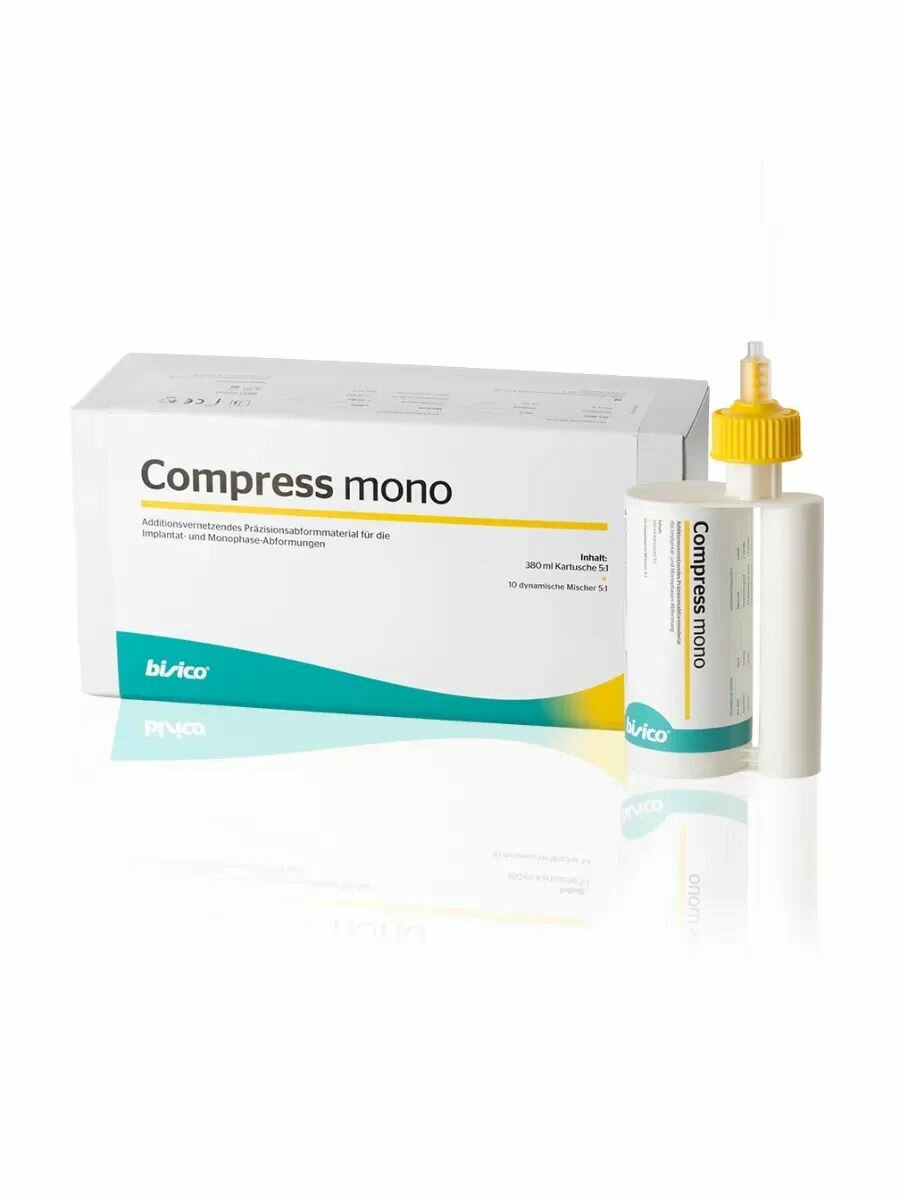 Bisico Compress mono слепочный силиконовый материал для монофазных оттисков, 1 картридж 380 мл.