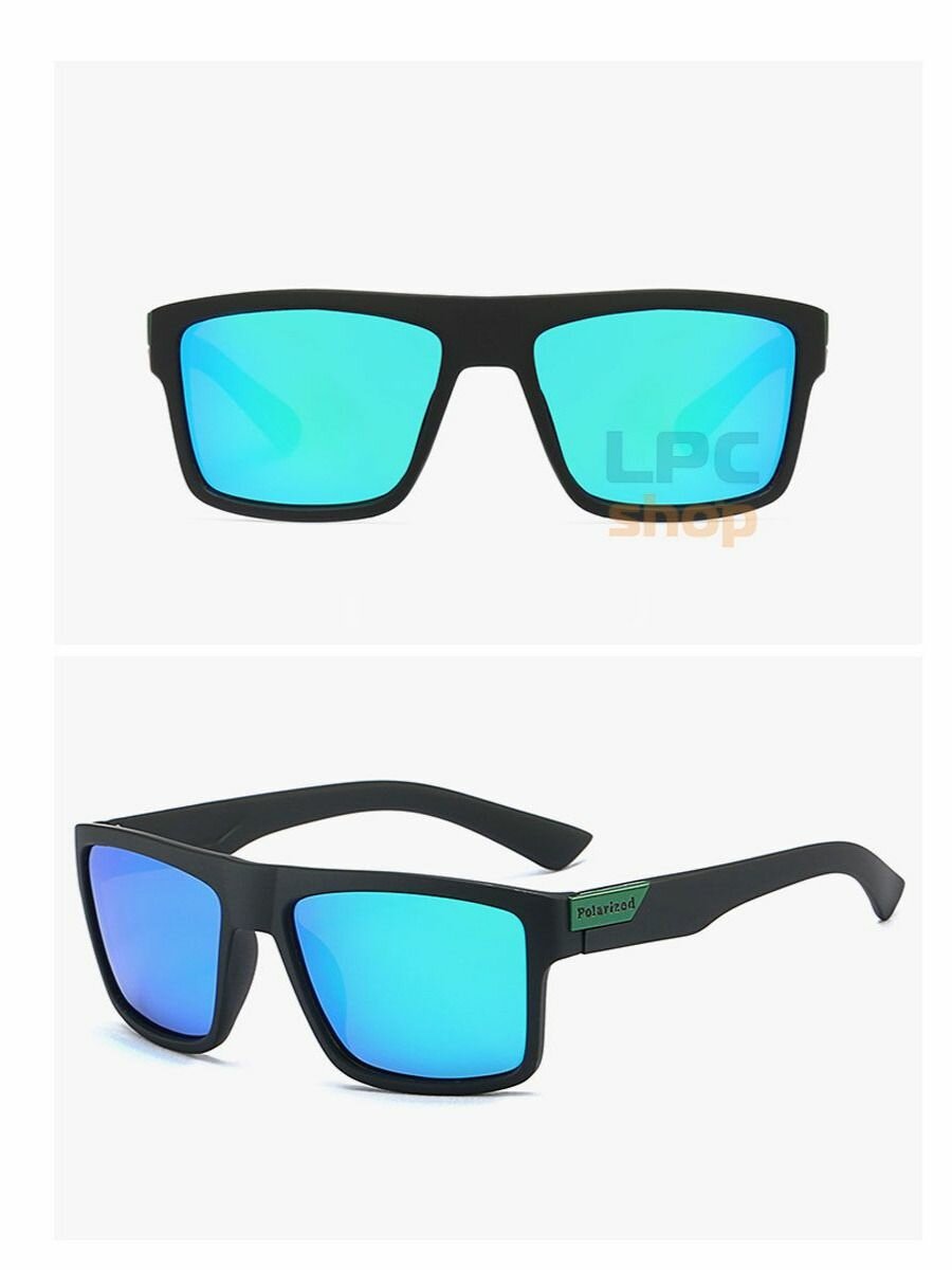 Cолнцезащитные очки для рыбалки Polarized с поляризацией Цвет: Черный с зелеными стеклами