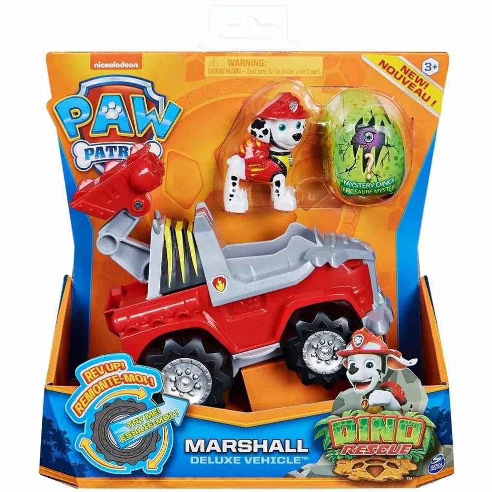 Paw Patrol Skye спасает динозавра автомобиль класса люкс с фигуркой загадочного динозавра, 17 см