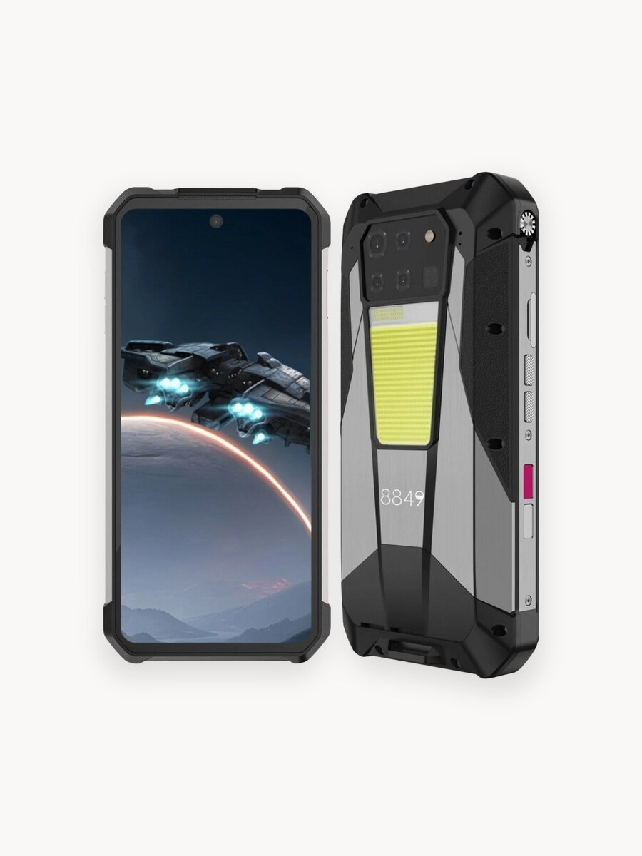 Смартфон Unihertz 8849 Tank 3 pro 16/512 ГБ, Dual nano SIM, черный/серебристый