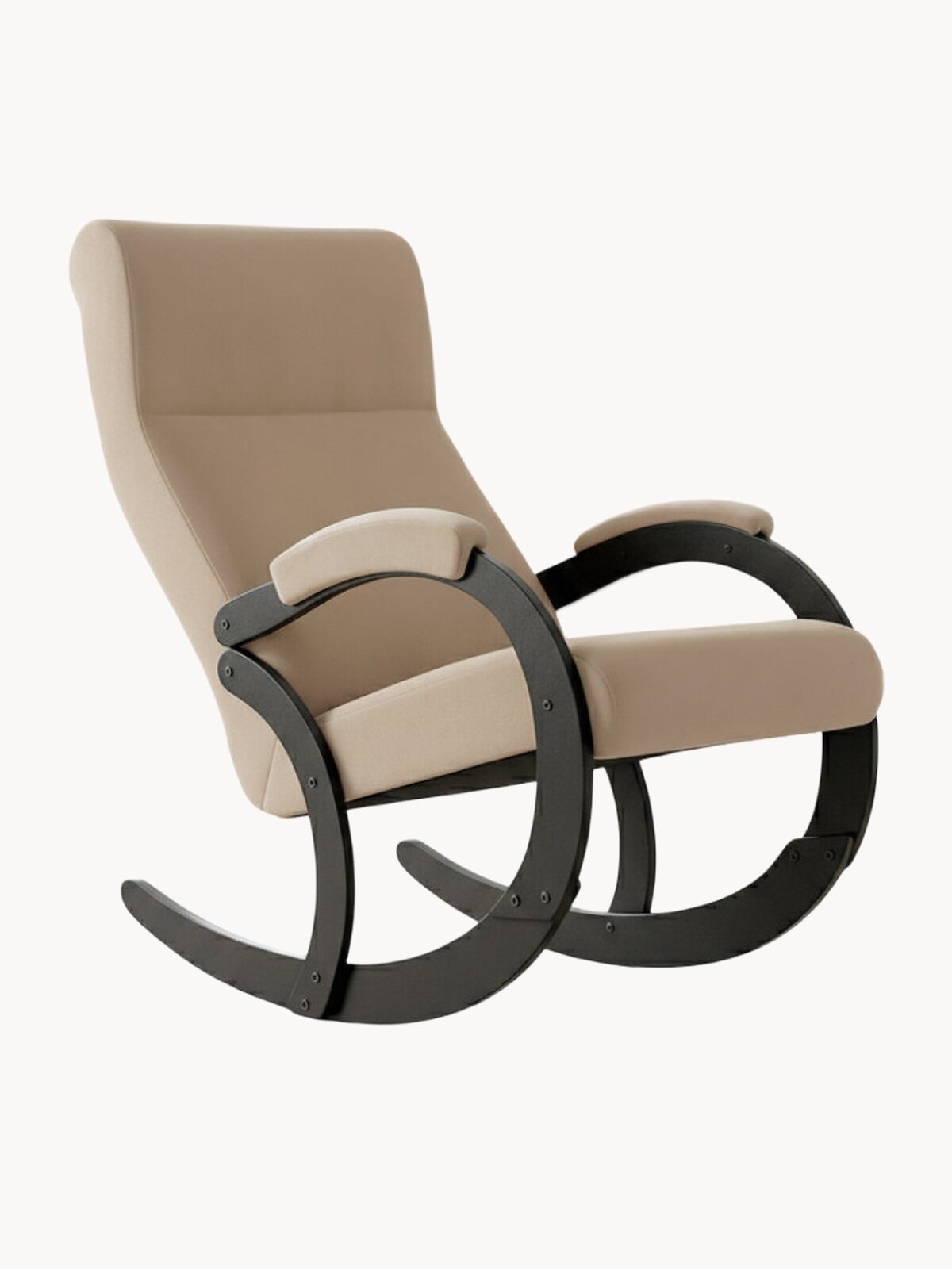 Кресло-качалка мягкое для отдыха дома в гостиную (Корсика, Бежевый)