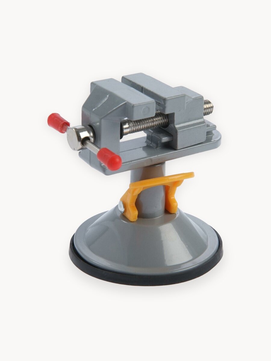 Мини-тиски алюминиевые тундра, крепление на присоске, поворотные на 180°, 35 мм
