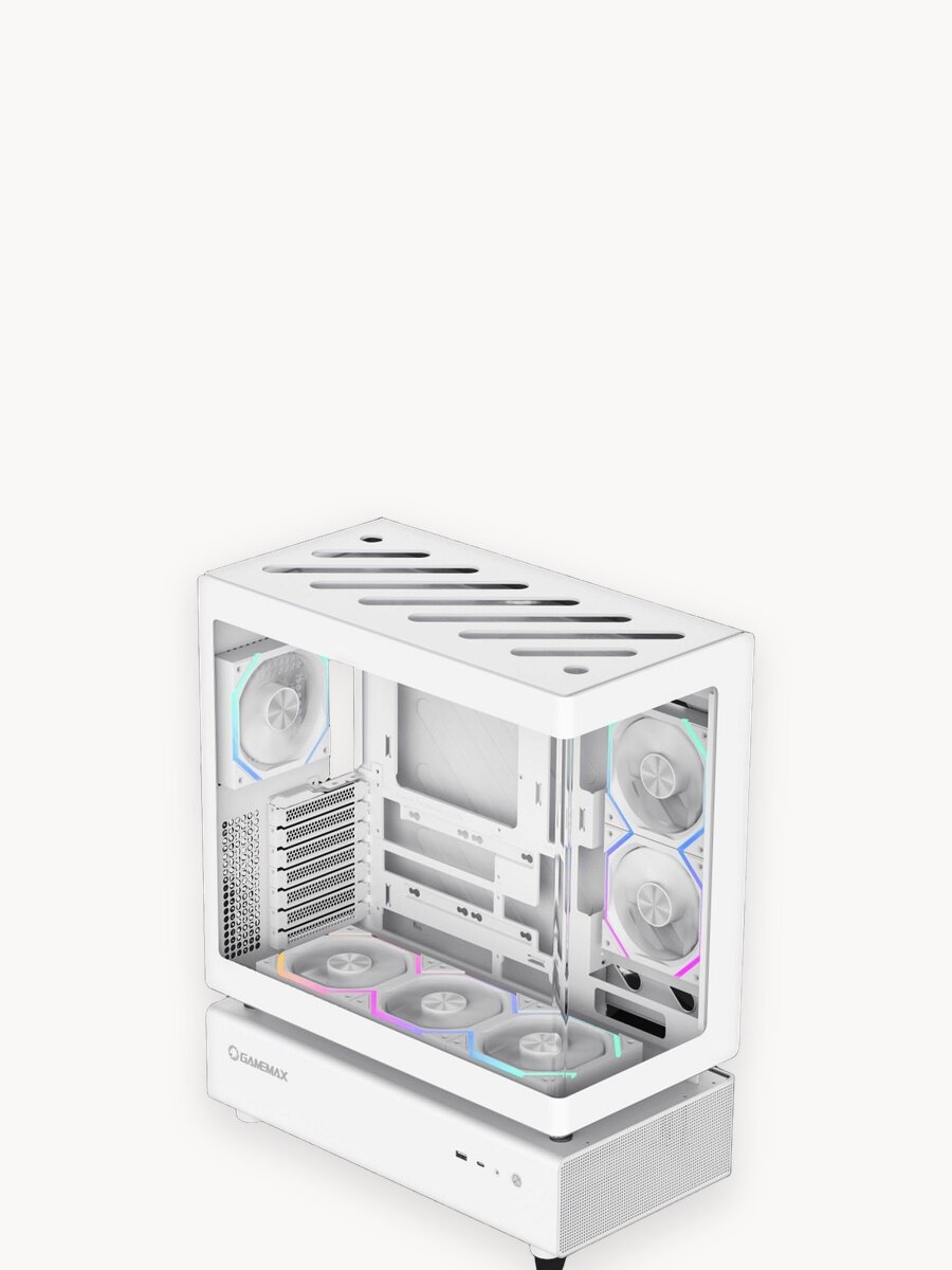 Корпус для ПК GAMEMAX N80 WH (Белый Midi-Tower, CPU 175мм VGA 415мм, Закаленное стекло 1*USB3.0, 1*USB Type-C, 6*120мм)