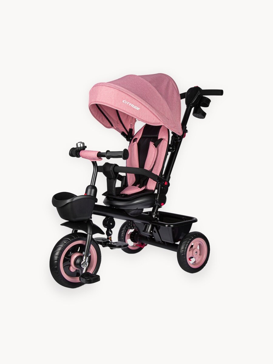 Велосипед детский трехколесный CITYRIDE, колеса EVA 10"/8", 3 уровня наклона спинки, подстаканник, CR-B3-08PK