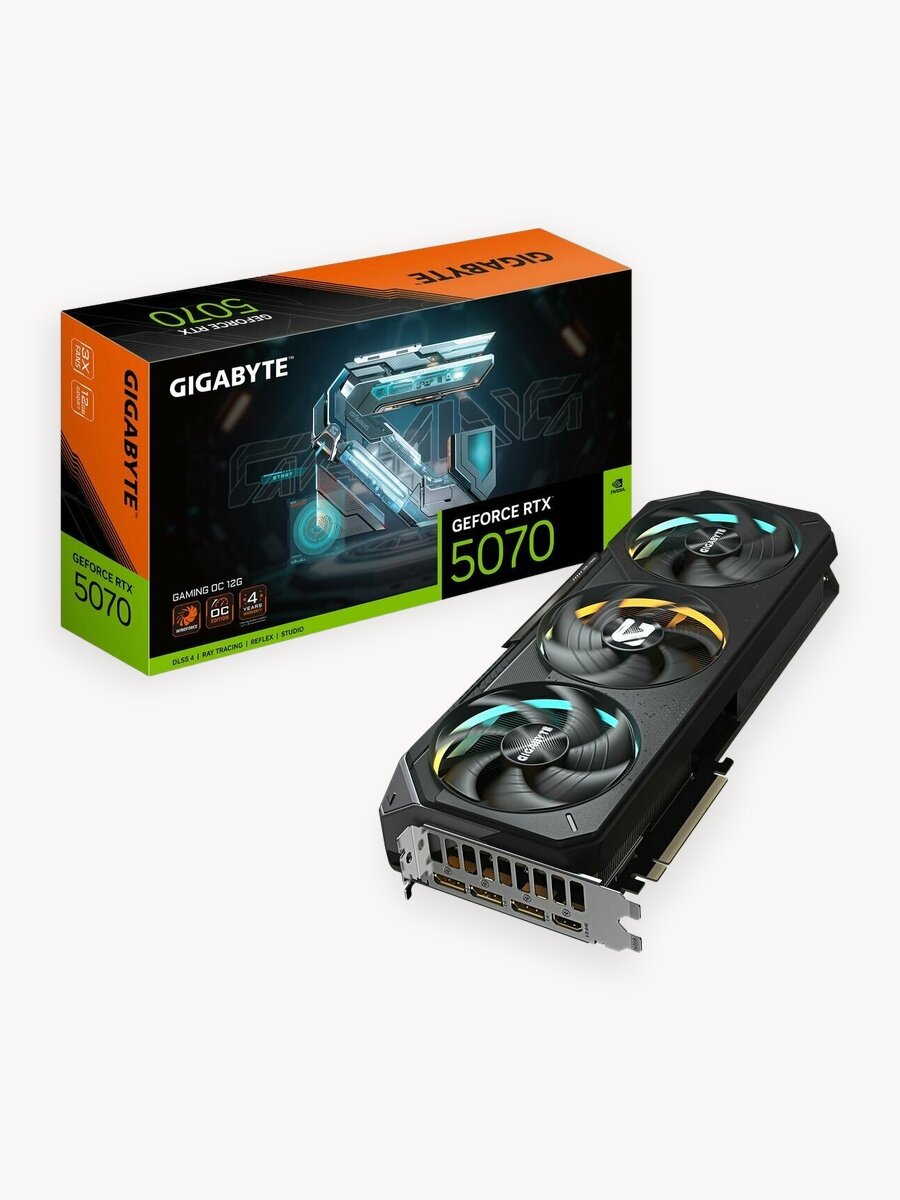 Видеокарта Gigabyte RTX5070 GAMING OC 12GB GDDR7 192bit 3xDP HDMI 3FAN RTL