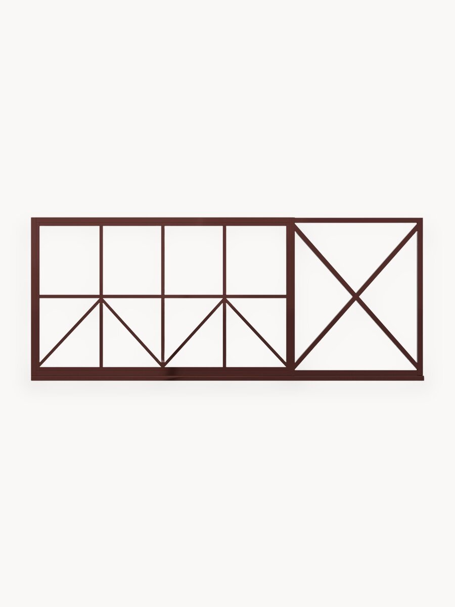 Каркас ворот откатных с направляющей, модель 5,2x1,9, цвет коричневый