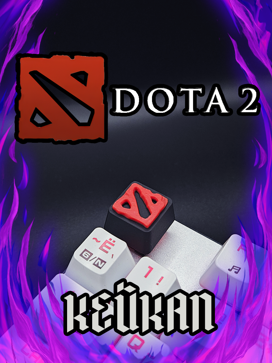 DOTA 2 - Кейкап для механических клавиатур, чёрный/красный, 1шт